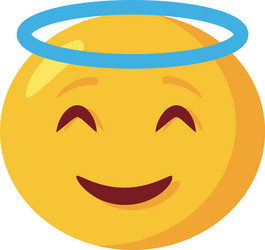 Angel emoji face classic line style icon Vector Image