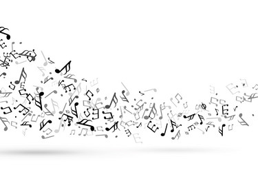 Music notes staff treble clef musical Royalty Free Vector