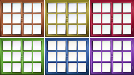 Different types house windows elements isolated Vector Image