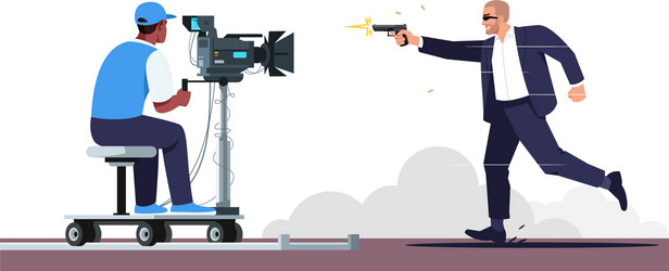Running Camera Man Cartoon Vector Images (99)