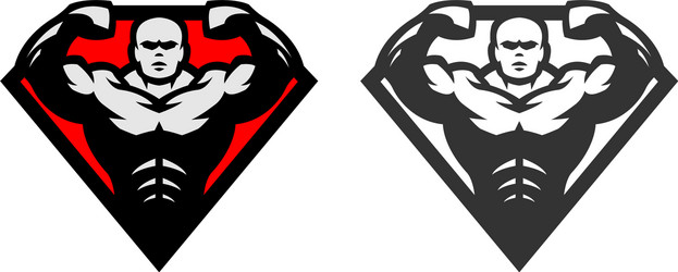 Bodybuilding logo two options Royalty Free Vector Image