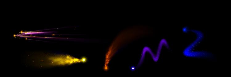 Rocket missile or star motion light trail effect Vector Image