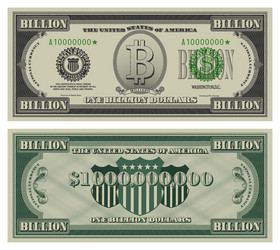 One billion us dollar securities vintage Vector Image