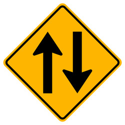 Two way traffic road sign isolate on white Vector Image
