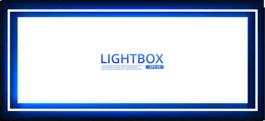 White lightbox screen with neon light on wall Vector Image