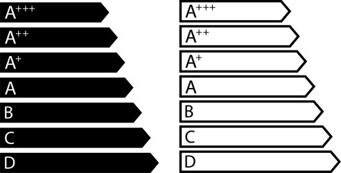 Energy efficiency chart icon set isolated Vector Image