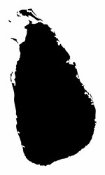 Sri lanka outline map Royalty Free Vector Image
