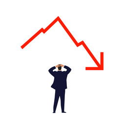 Down graph chart arrow drop icon decrease Vector Image