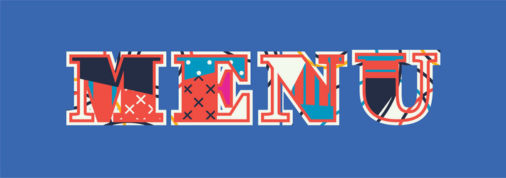 Menu concept word art Royalty Free Vector Image