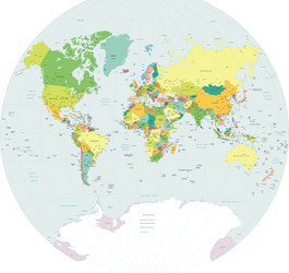 World map comic style Royalty Free Vector Image