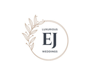 Ej initials letter wedding monogram logos Vector Image