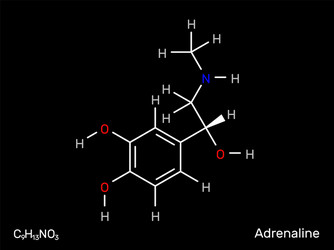 Adrenalin Chemical Structure Royalty Free Vector Image