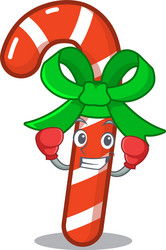 Boxing candy canes character cartoon Royalty Free Vector