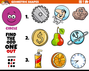 Circle shape objects educational game for kids Vector Image