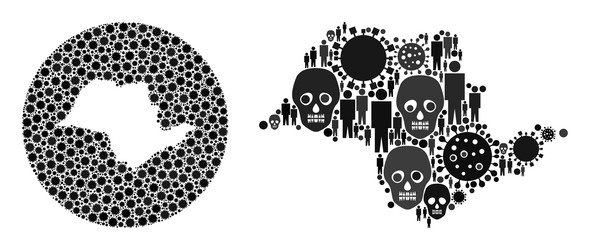 Virus outbreak and people collages Royalty Free Vector Image