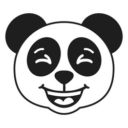 Panda wink head muzzle stroke Royalty Free Vector Image