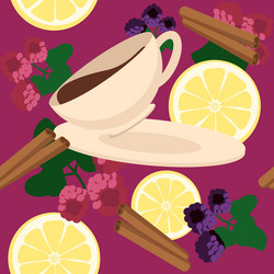 Tea seamless pattern Royalty Free Vector Image