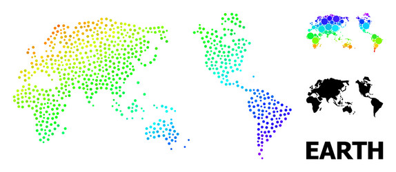 Pixel pattern map earth Royalty Free Vector Image
