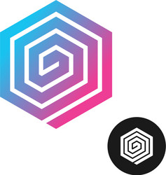 Hex tech construction logo Royalty Free Vector Image