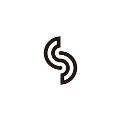 Letter s line round geometric symbol simple logo Vector Image