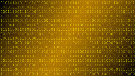 Binary code background yellow program code in Vector Image