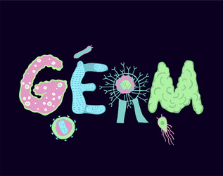 Biological bacteria lettering Royalty Free Vector Image