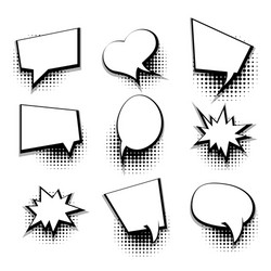 Comic colorful blank speech bubbles set Royalty Free Vector