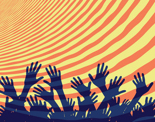 Crowd Waving Vector Images (over 2,500)