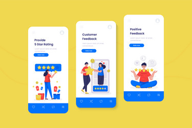 Customer feedback five star ratings onboard Vector Image