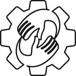 Gear machine hand commitment teamwork together Vector Image