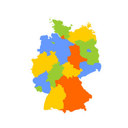 Germany political map of administrative divisions Vector Image