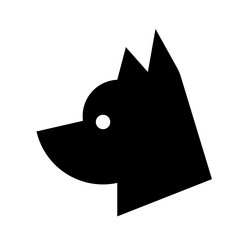 Dog silhouette icon in profile Royalty Free Vector Image