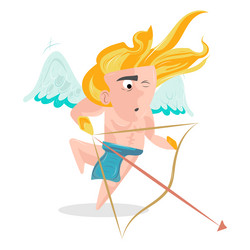 Aiming cupid character Royalty Free Vector Image