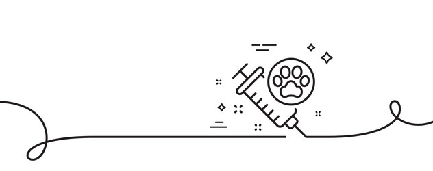 Dog vaccination line icon veterinary clinic sign Vector Image