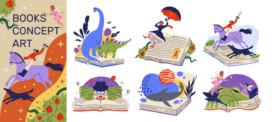 Fantasy book cartoon Royalty Free Vector Image