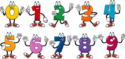 Funny cartoon friendly number 5 five guy Vector Image