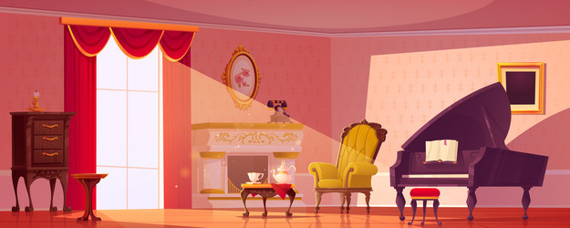 Abandoned victorian living room interior Vector Image