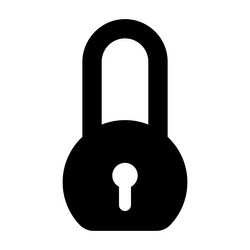 Combination lock silhouette simple padlock icon Vector Image