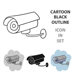 Security camera icon in cartoon style isolated Vector Image