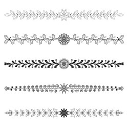 Dividers tribal tattoo elements Royalty Free Vector Image