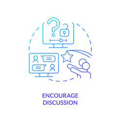 Encourage discussion concept icon Royalty Free Vector Image