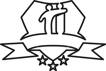 Shield ribbon star commitment teamwork together Vector Image