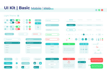 Personal account control ui elements kit Vector Image