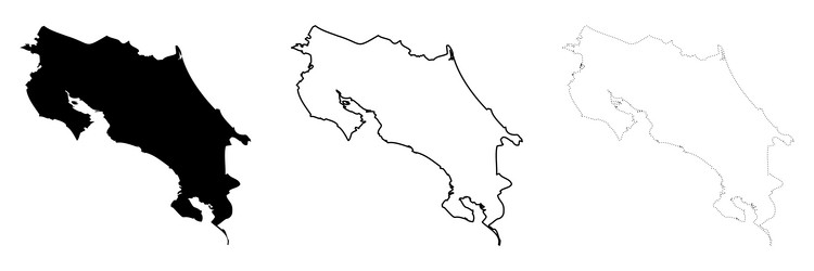 Costa rica country map silhouette Royalty Free Vector Image