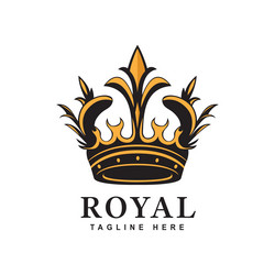 Queen crown logo design Royalty Free Vector Image