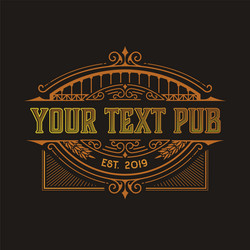 Vintage pub logo layered Royalty Free Vector Image