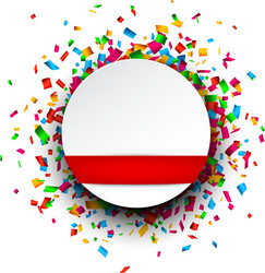 Round banner confetti background applique style Vector Image