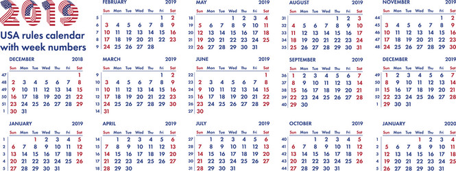 2020 american calendar weeks Royalty Free Vector Image
