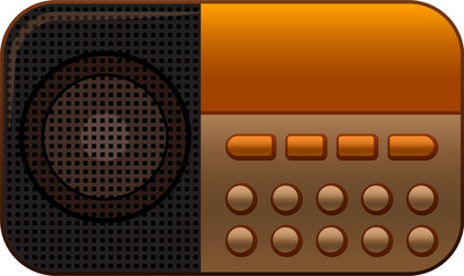 Yellow color radio icon cartoon style Royalty Free Vector