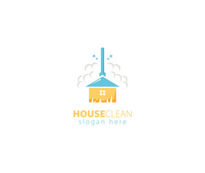 Clean house logo design template Royalty Free Vector Image